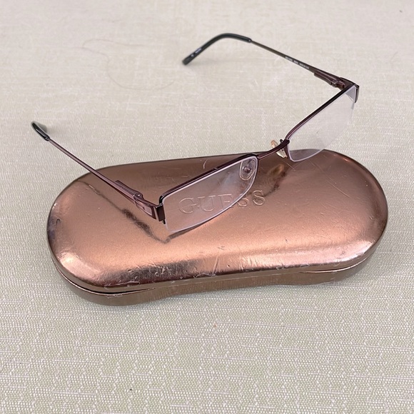 Guess | Accessories | Guess Gu482 Womens Brown Metal Semi Rimless ...